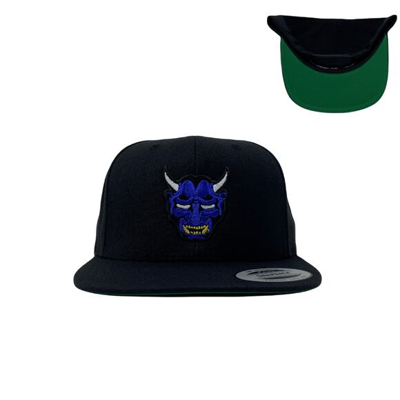 Unbranded | Accessories | Oni Mask Blue Snapback Hat | Poshmark